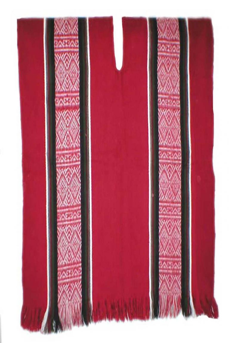 Red Alpaca Inca Design Poncho | Andes Luxe